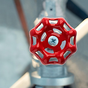 Pndeyo 2pcs Outdoor Faucet Handle, 6x6mm Round Wheel Hose Bib Handle, Rustproof Water Spigot Handle Outside Water Valve Faucet Handle Replacement Parts- Red