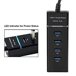 Ciglow 4 Port Hub,Portable USB 3.0 Adapter Splitter,5Gbps Data Transfer,Plug and Play,Data Hub for MacBook,PS4,Xbox One,Tablet,Etc.