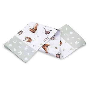Pimpernel Wrendale Designs Collection Tea Towel | Quick Drying Cotton Dish Towel | Multi-Purpose Absorbent Kitchen Towel with Animal Design | Measures 18” x 29”