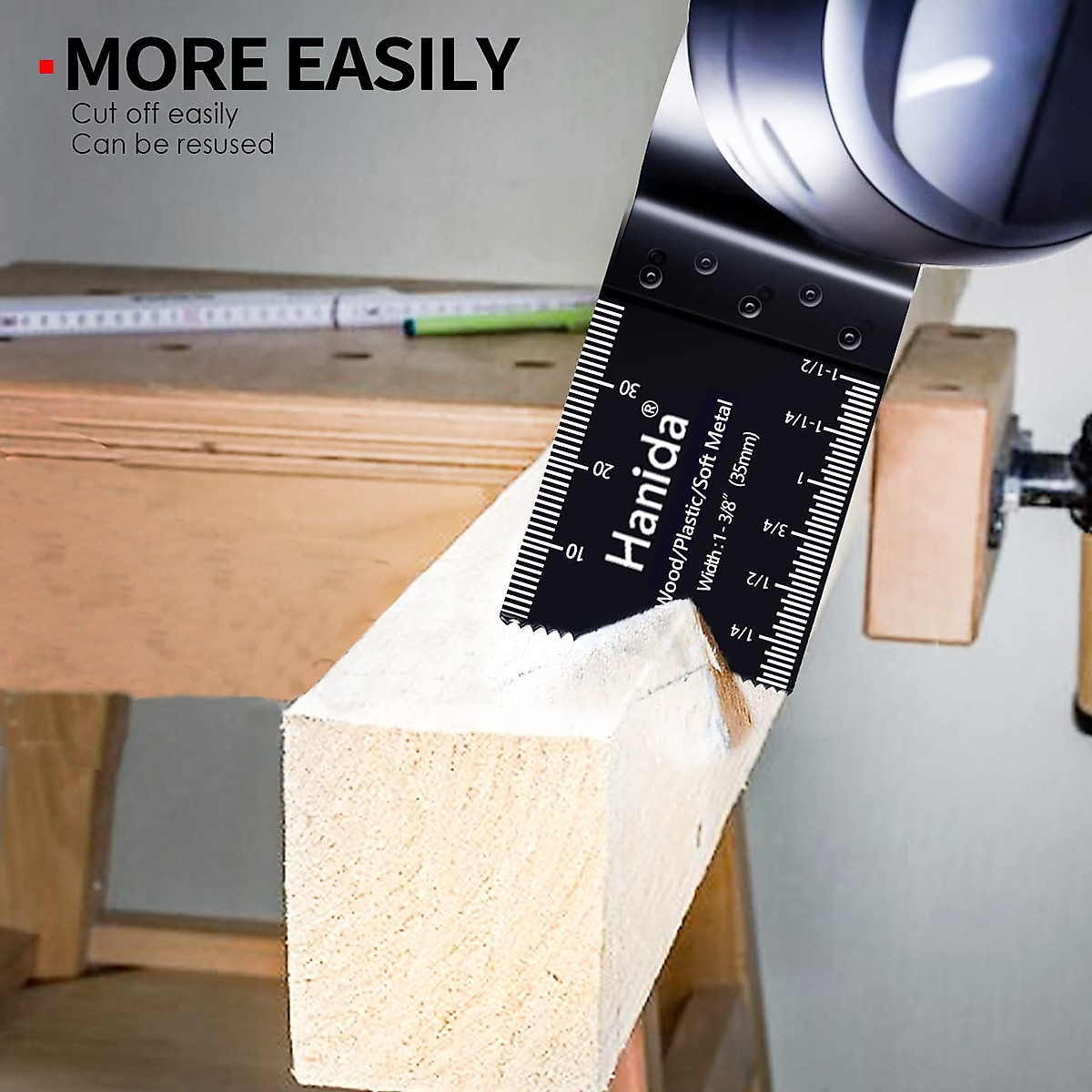 Hanida 56pcs Wood Oscillating Multitool Quick Release Saw Blades Compatible with Fein Multimaster Porter Cable Black & Bosch Decker Dremel Craftsman Ridgid Ryobi Makita Milwaukee Dewalt Rockwell