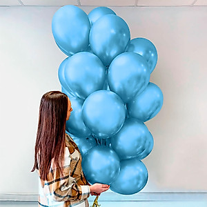 Blue Balloons, 50 PCS, Blue Balloons 5 Inch, Light Blue Balloons, Baby Blue Balloons, Sky Blue Balloons, Balloons for Arch Decoration, Balloons for Birthday Wedding Baby Shower Party Decorations