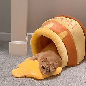 GOUXTD Cat Bed Cave Honeypot Cat House Indoor Cat Cute and Comfortable Pet Cat Sofa Cute and Comfortable Pet Cat House