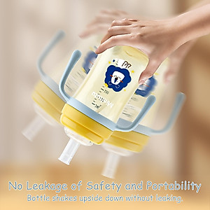 Weighted Straw Sippy Cup,Sippy Cup with Straw and Handles,Weighted Straw Trainer Cup,No-Spill Easy Grip Cup with Soft Flex Spout,with 3 Sippy Spouts for Baby and Toddlers (Blue)