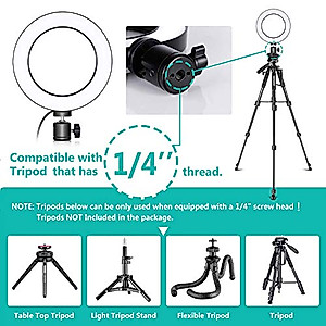 Ring Light OEBLD Dimmable with 3 Light Modes & 10 Brightness Level LED Ring Fill Lights for Phone Live Stream Makeup YouTube Shooting(B(only 10'' Ring Light))