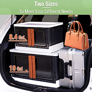 kenvc Plastic Storage Bins with Lids (3 Packs), 34Qt Clear Stackable Storage Bins for Closet Organizers and Storage with Wheels, Stackable Storage Bins with Lids and Doors