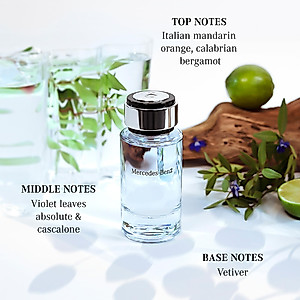 Mercedes-Benz Cologne for Men - 4 Fl Oz - Eau De Toilette Perfume Spray for Man - Woody & Musky Scent - Luxury Long Lasting Fragrance with Notes Of Violet leaves, Cascalone & Vetiver
