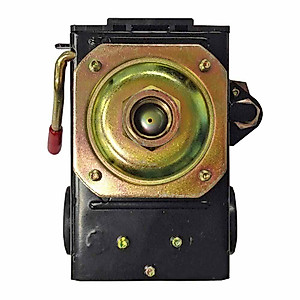 Air Compressor Pressure Switch Control with Unloader and ON/Off Switch Lever Compatible for 90-125 Psi 26A Air Compressor, Adjustable Pressure Air Compressor Replacement Parts by JahyElec