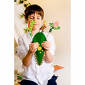 jackinthebox Dinosaur Themed Craft Kit and Educational Toy for Boys and Girls | 6 Activities-in-1 Kit | Great Gift for Kids Aged 5 to 8 Years Old | Learning Stem Toys (Dinosaur 6-in-1)