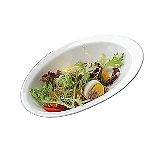 SURURA Floraldinnerplates Duck Tongue Bowl Creative White Ceramic Bowl Fruit Salad Shaped Bowl Dinner Plate