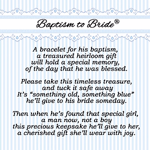 Cherished Moments Baptism to Bride Cross Bracelet for Boys in Sterling Silver