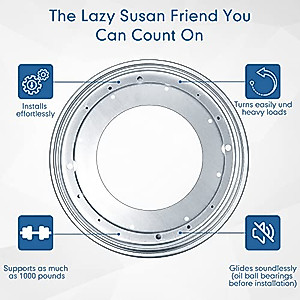 3 Pieces Lazy Susan Hardware 12 Inch Lazy Susan Turntable Ball Bearing Heavy Duty 0.8 mm Thick Lazy Susan Base for Rotating Table Kitchen Storage Serving Tray Corner Shelves Book Rack