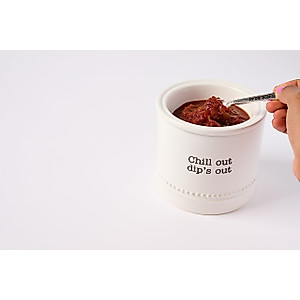 Mud Pie Circa Dip Chiller, White, assembled 5" x 4.5" dia