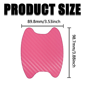 Msyuusr 4 PCS Car Door Handle Sticker, Carbon Fiber Anti-Scratches Car Door Cup Protector, Universal Auto Door Handle Protective Film for Most Car Handles (Pink)