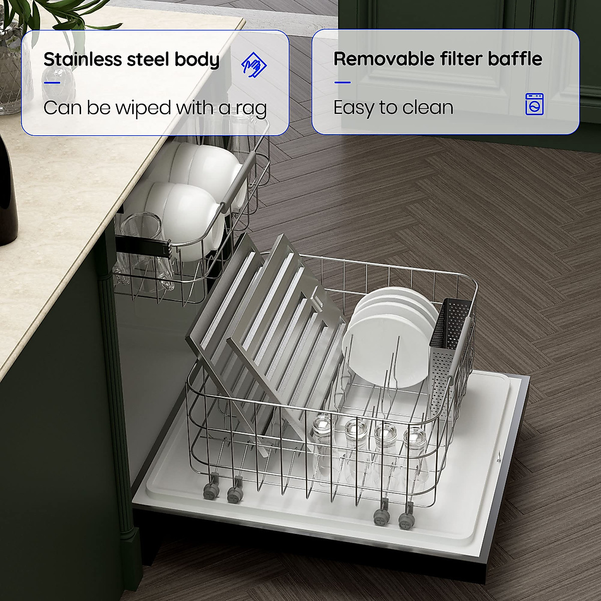 EKON KITCHEN NAP03-30 inch Wall Mounted Stainless Steel & Curved Glass Kitchen Range Hood 900 CFM / 4 Speeds Touch Control With Remote & LCD Display / 2 Pcs 3W Led Lamp / 2 Pcs Baffle Filters