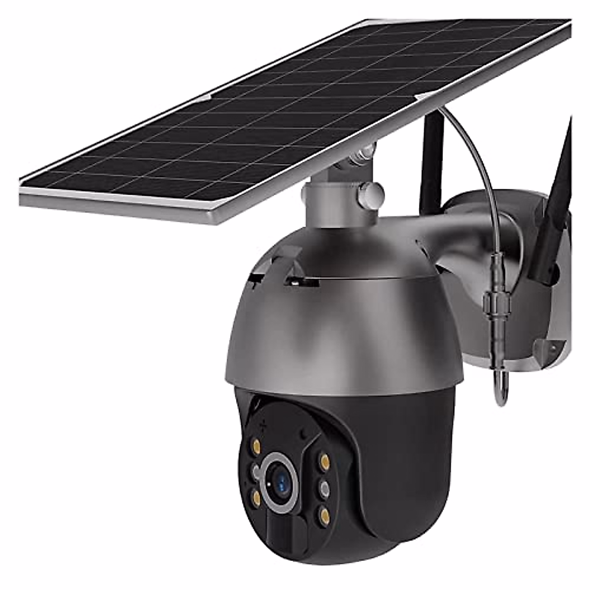 Security Camera Camera 2K 4MP Solar IP Camera 8W Power Rechargeable Battery Video Surveillance Wireless PTZ Camera WiFi Alarm Color Night Vision Surveillance Camera with Spotlight ( Size : 4MP Camera