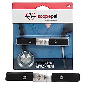 ScopePal Clip for Stethoscopes, Stethoscope Clip for Doctors, Nurses, Medical Students, Stethoscope Accessory Compatible with 3M Littmann Classic III, Lightweight II S.E, and More, Black