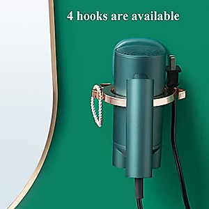 CARURLIFF Small Foldable Hair Dryer Holder Wall Mounted Cute Blow Dryer Rack No Drill Organizer for Bathroom (Green)