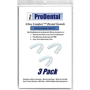 ProDental Thin and Trim Mouth Guard for Grinding Teeth – 3 Pack, Made in USA, Night Guard for Bruxism - Teeth Clenching, Use as Customizable Teeth Whitening Tray
