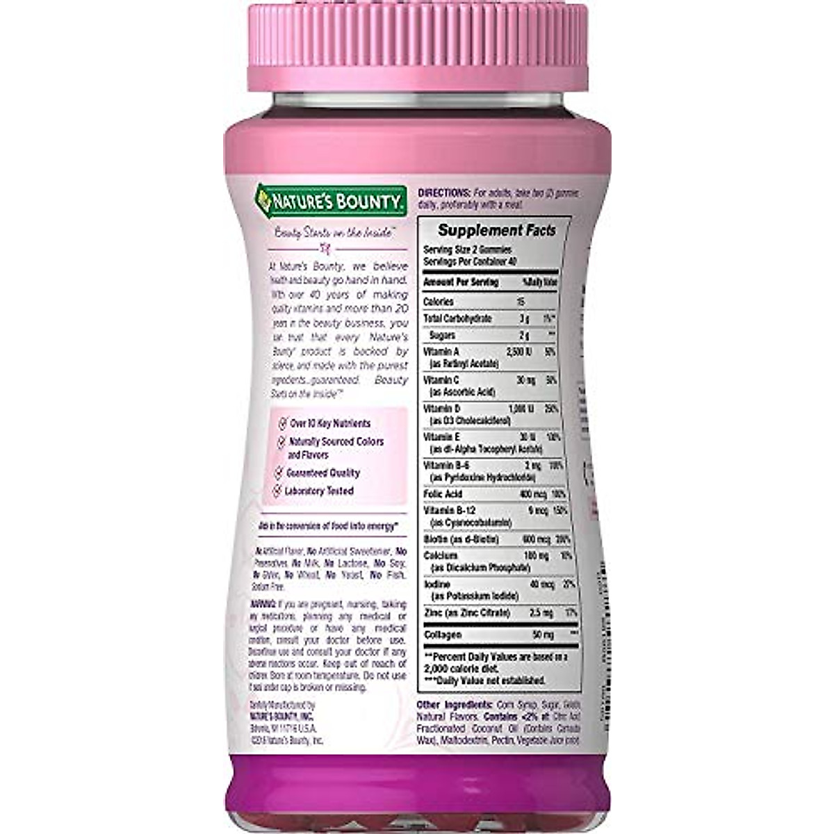 Women's Multivitamin by Nature's Bounty Optimal Solutions, Multivitamin Gummies for Immune Support, Cellular Energy Support, Bone Health, Raspberry Flavor, 80 Gummies
