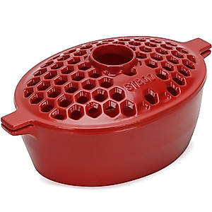 STBoo Wood Stove Steamer: Cast Iron Fireplace Humidifier | Indoor Pot for Home Heating | Bowl Fireplace Stove Covers Accessories Decorative | Matte Finish & Rust Resistan & 2.7 Quart, Red