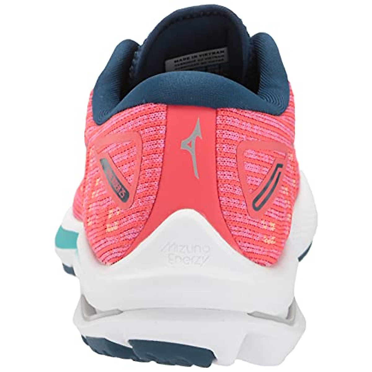 Mizuno Women's Wave Rider 25 WAVEKNIT™ | neutral Support Running Shoe |Eco Friendly Materials | Waveknit- Cayenne/Phlox Pink | US 8.5