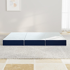 Generic Tri Folding Mattress, 3 inch Memory Foam Mattress Topper with Bamboo Cover for Camping, Guest, Twin XL Size - 38""x 78""x 3"", White