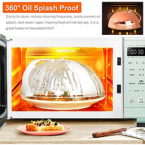 Microwave Splatter Cover-2 Pack, Microwave Cover for Foods, BPA Free Microwave Plate Cover Guard Lid with Adjustable Steam Vents Keeps Microwave Oven Clean Dishwasher Safe