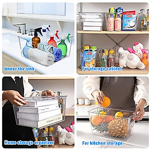 Pomeat 10 Pack Fridge Organizer with Lid Stackable Refrigerator Organizer Bins BPA-Free Fridge Organizers and Storage Clear Kitchen Cabinet Pantry Organization Fruit and Vegetable Storage Containers