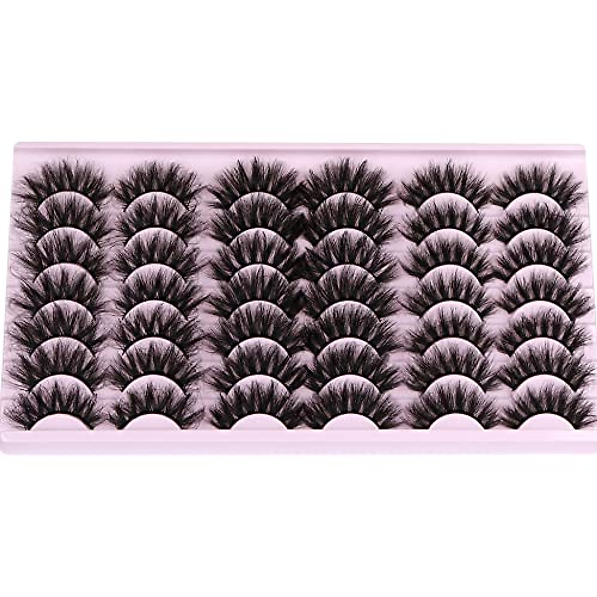 Mink Lashes Fluffy False Eyelashes Dramatic Mink Lashes with False Eyelash Applicator 3D Curly Fake Eyelashes 18-22mm 3 Different Style 21 Pairs Eye Lashes Pack by FANXITON