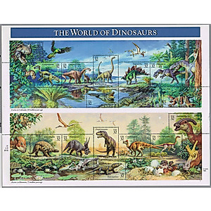 1997 The World of Dinosaurs Sheet of Fifteen 32 Cent Postage Stamps Scott 3136 By USPS
