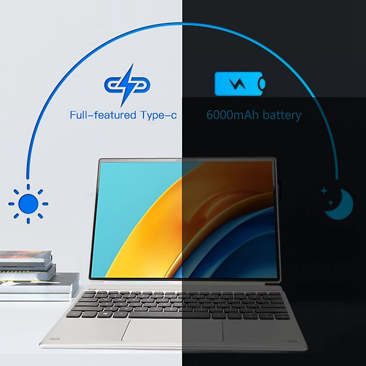 Yoidesu Laptop with 3K Touch Screen, 12.3 Inch 2880x1920 HD IPS Display, for J4125 2.00GHz, 12GB LPDDR4 1TB SSD, with Magnetic Keyboard, 11, WiFi, Webcam