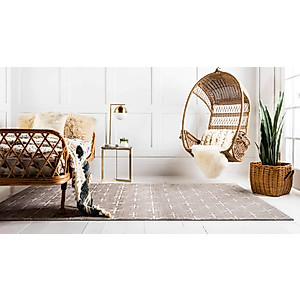 Unique Loom Uptown Collection by Jill Zarin Collection Geometric Modern Brown Area Rug (8' 0 x 10' 0)