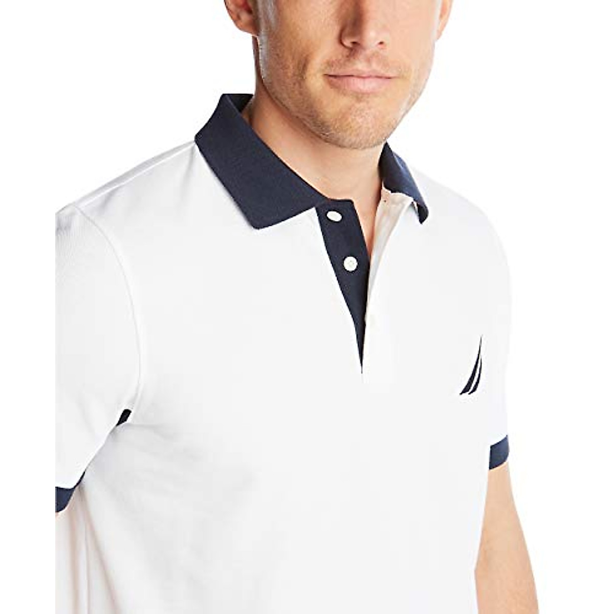 Nautica Men's Classic Fit Short Sleeve Performance Pique Polo Shirt, Bright White, 3X-Large