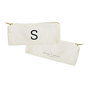 The Cotton & Canvas Co. Personalized Modern Monogram Initial S Small Cosmetic Case and Travel Pouch for Office or On The Go