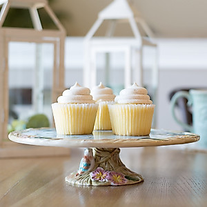 Fitz and Floyd Toulouse Footed Cakeplate Serving Platter, 11-Inch, Multicolor