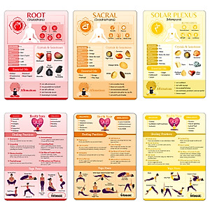 7 Chakras Cheat Sheet Cards - Quick Reference Guides for Chakra Healing - Double-Sided Chakra Information Chart for Beginners - Holistic Health - Affirmations, Crystals, Essential Oils, Yoga Poses