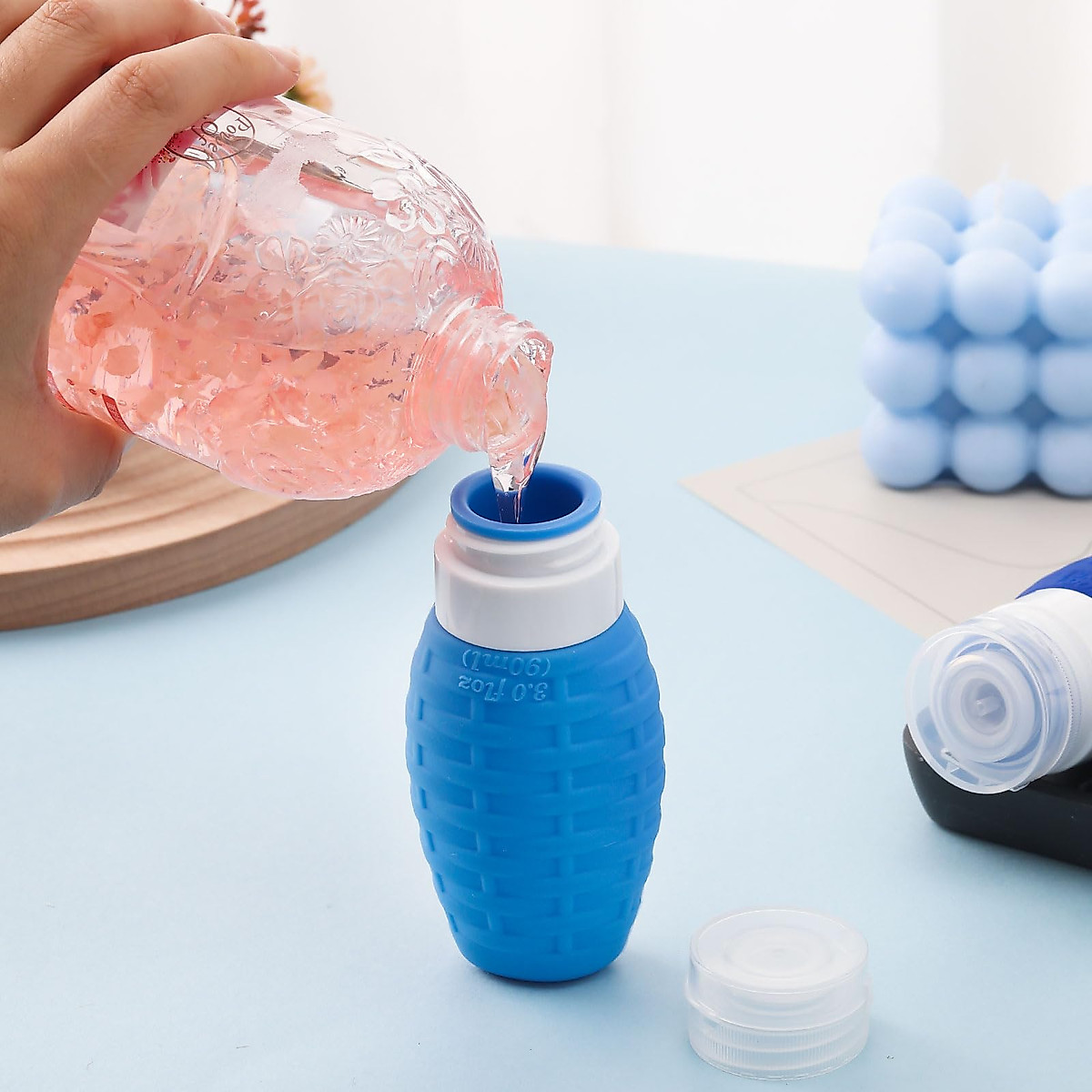 Travel Bottles for Toiletries, Tsa Approved 4oz Silicone Travel Containers Set Leak Proof Refillable BPA Free Travel Accessories with Clear Bag for Shampoo Conditioner Liquids