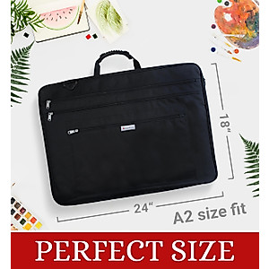 Happy2Buy4U ART PORTFOLIO full extension zipper, Portfolio Folder for Artwork, Waterproof Art Portfolio Case A3, Folder pocket Art Portfolio Case 18x24, Hard portfolio case, Portfolio 18x24