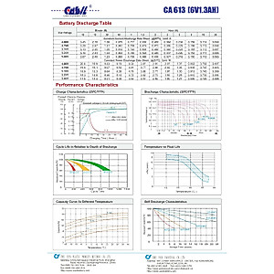 Casil 6V 1.3Ah Replacement Battery Compatible with WB613 UB613 PS612 WKA6-1.3F ExpertPower EXP612 6V 1.2 Mighty Max ML1.3-6 Crome AJC SigmasTek Elk 0613 NPP NP6-1.3 2 Pack