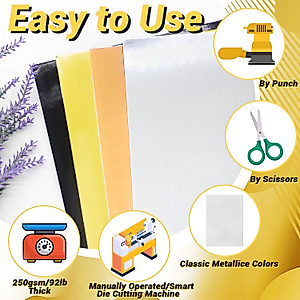 Cinvo 32 Pack Metallic Paper Sheets A4 Thick Cardstock Foil 250 GSM Mirror Shimmering Paper Reflective Sheet for Cardmaking Scrapbook Poster Cardboard Party Decor DIY Craft (8.5" x 11", 4 Colors)