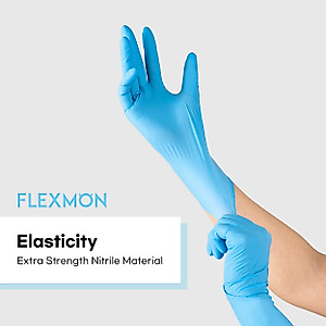 FLEXMON Nitrile Exam Gloves,1000 Count, Single Use, 4.2 Mil Heavy, Sterile, Protective, Disposable, Latex Free (100, Extra Large)