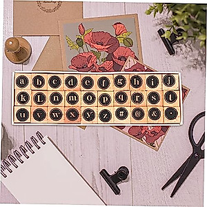 SEWACC 30pcs Alphabet Pocket Stamp Envelope Wax Stamp Embellishment Seal Stamper Diary and Scrapbooking Stamp Letter Stamp Letter Decor Wooden Stamps Wood Alphabet Stamps DIY Craft Stamps