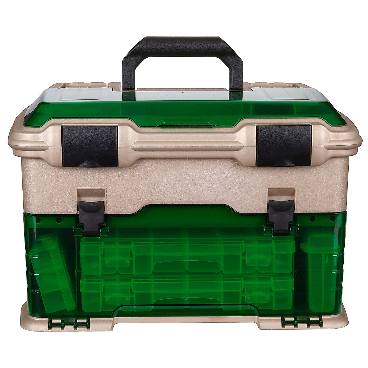 Flambeau Outdoors T5 Multiloader Tackle Box, Fishing Organizer with Tuff Tainer Boxes Included, Green/Gold
