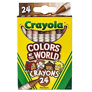 Crayola Crayons 24 Count, Colors of The World, Skin Tone Crayons, 24 New Crayon Colors
