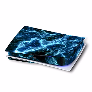 DOMILINA Full Body Vinyl Skin Decal Cover for PS5 Disk Edition Console & Controllers - Green Lightnings