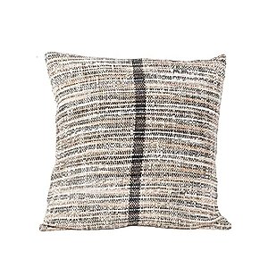 Blossom Bucket Square Pillow Slub Stripe, 18-inch Length
