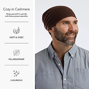 Fishers Finery Men's 100% Pure Cashmere Slouchy Beanie - Black