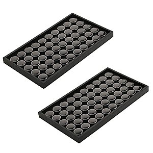 888 Display USA - 100 Black Foam Gem Jars Showcase with 2 pcs of Black Stackable Display Tray