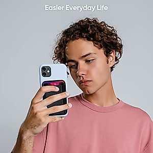 Miroddi Magnetic Card Wallet Holder with MagSafe for iPhone 14/13/12 Series, Capacity up to 6 Cards, Vegen Leather Wallet, Magnetic Card Holder, Black