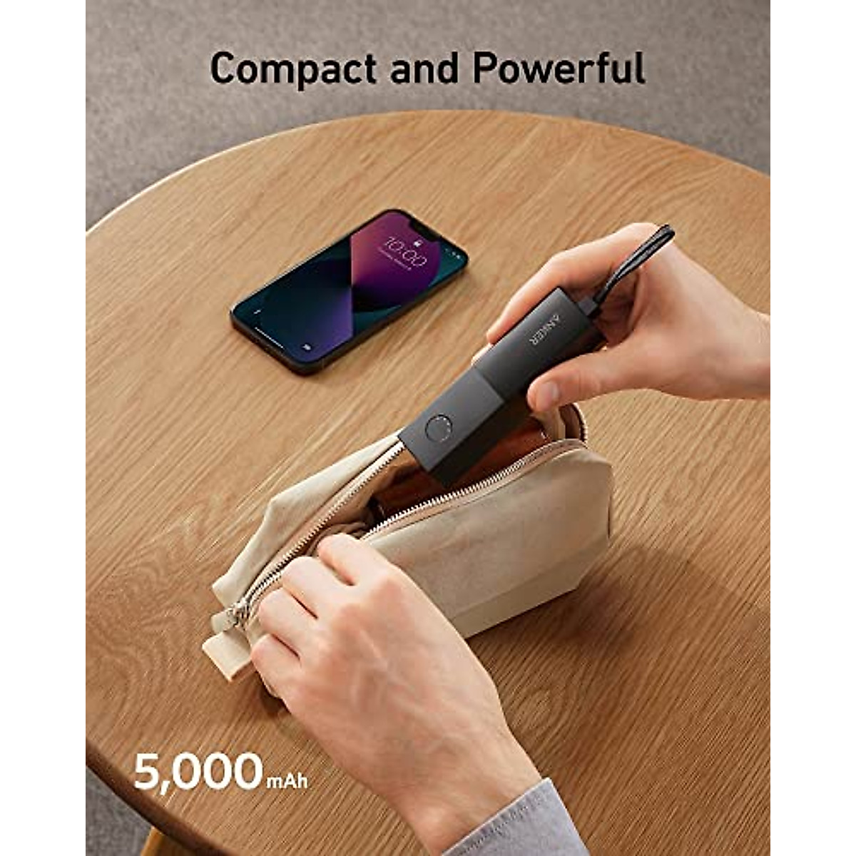 Anker Portable Charger, 511 Power Bank (PowerCore Fusion 5K), 2-in-1 Hybrid Charger, 5,000mAh 20W Power Delivery for iPhone 14/13, Samsung S22/S21, Google Pixel, Apple Watch, AirPods, and More